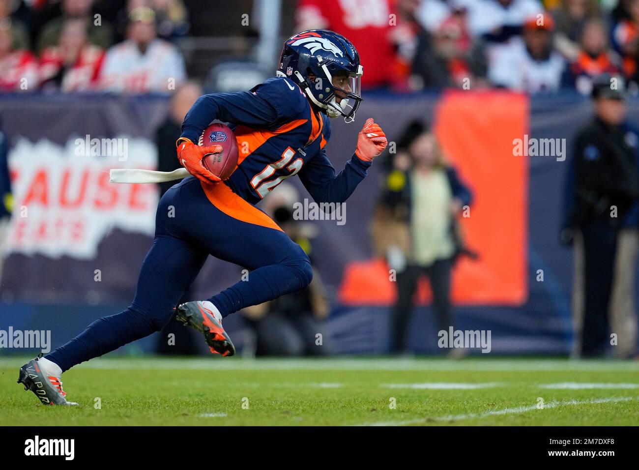 Denver Broncos wide receiver Montrell Washington (12) runs against the ...