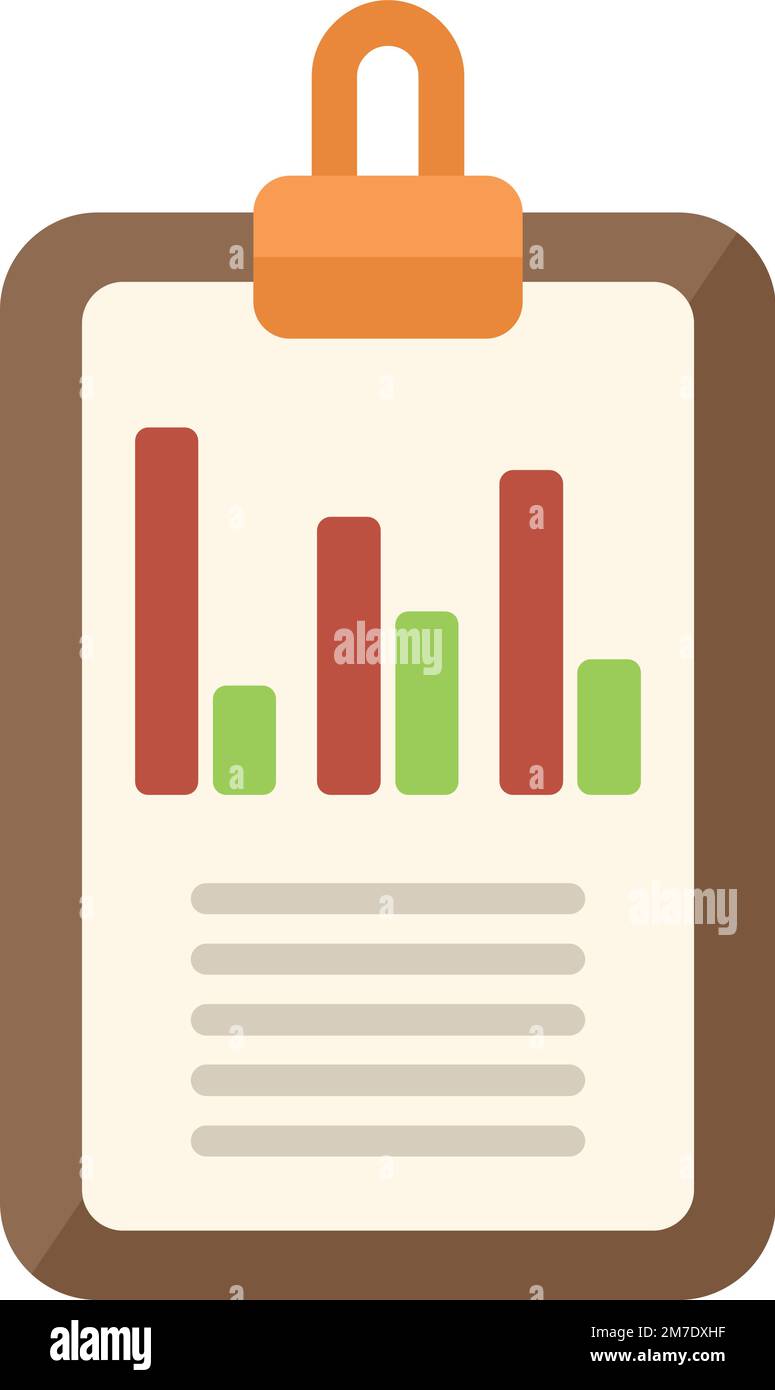 Business clipboard icon flat vector. Market target. People chart isolated Stock Vector Image ...