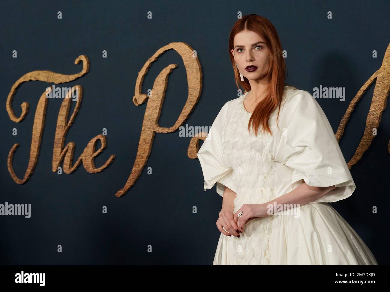 Lucy Boynton, a cast member in "The Pale Blue Eye," poses at the ...