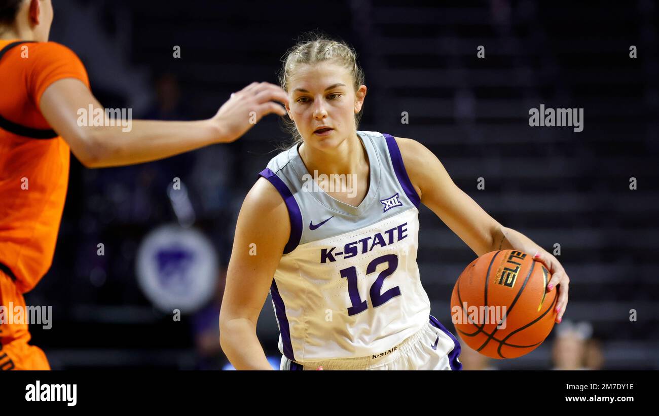 Kansas State guard Gabby Gregory during an NCAA college basketball game ...