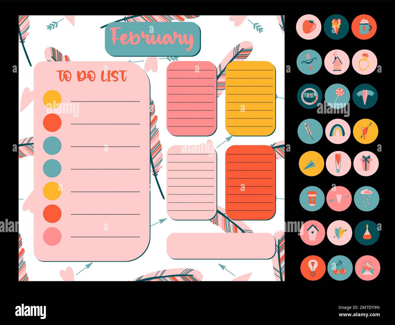 Habit tracker is empty. Bullet magazine template. Monthly planner ...