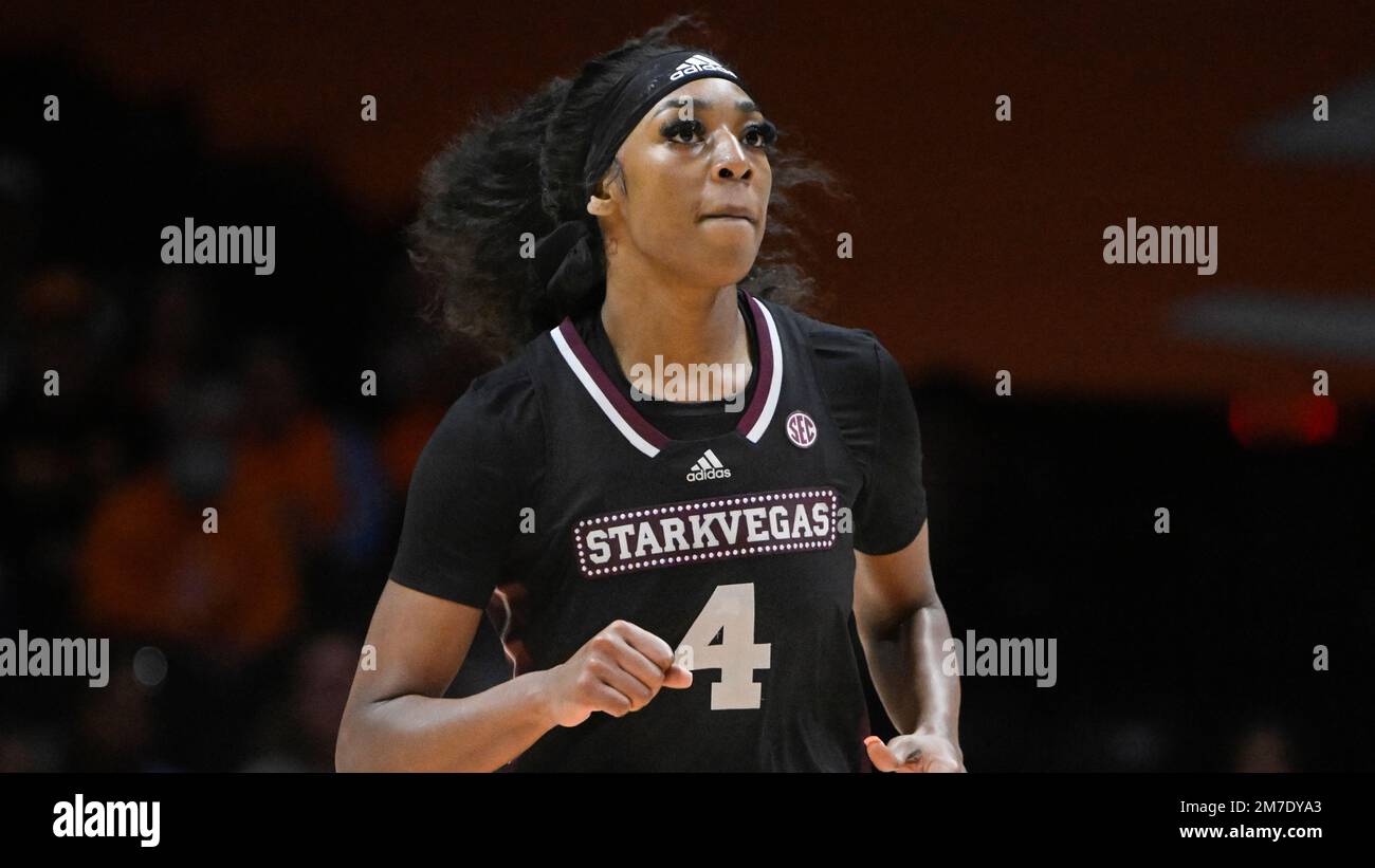Mississippi State forward Jessika Carter (4) plays against Tennessee ...