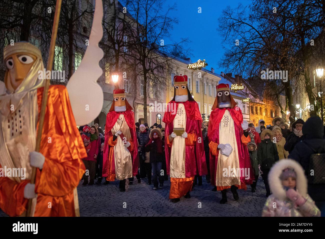 Lithuanians dressed as the Three Kings parade during the Epiphany Day ...
