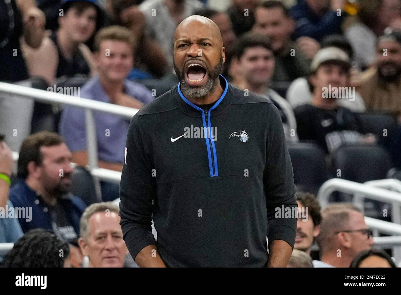 Orlando Magic head coach Jamahl Mosley shouts to players during the ...