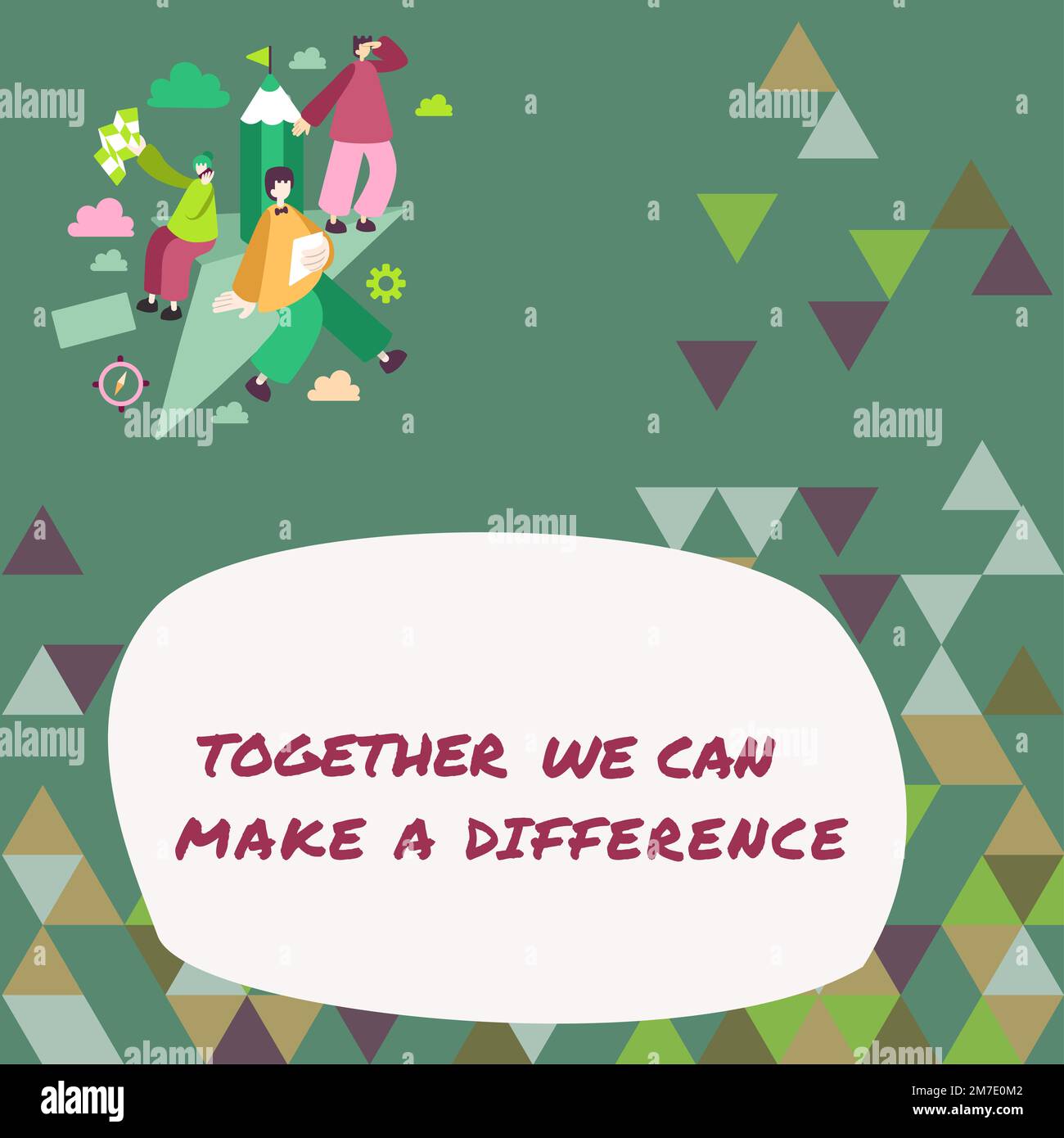 Text sign showing Together We Can Make A Difference. Business idea ...