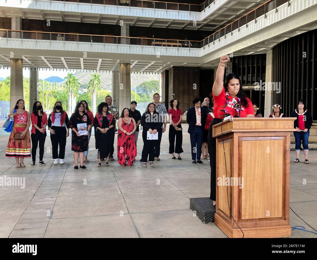 Makanalani Gomes, of AF3IRM, a feminist and decolonization organization ...