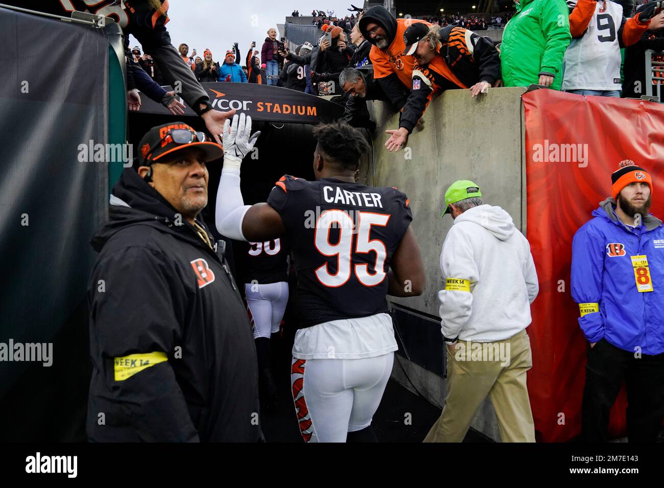 Cincinnati Bengals defensive tackle Zach Carter (95) celebrates with ...