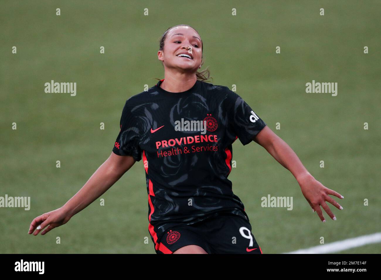 FILE - Portland Thorn's Sophia Smith (9) plays during the first half of ...