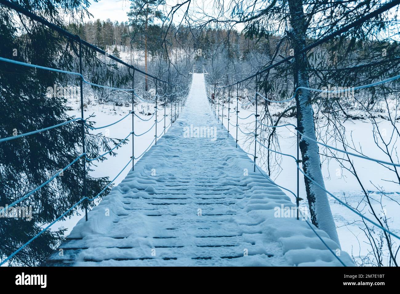 Hanging wooden bridge hi-res stock photography and images - Alamy