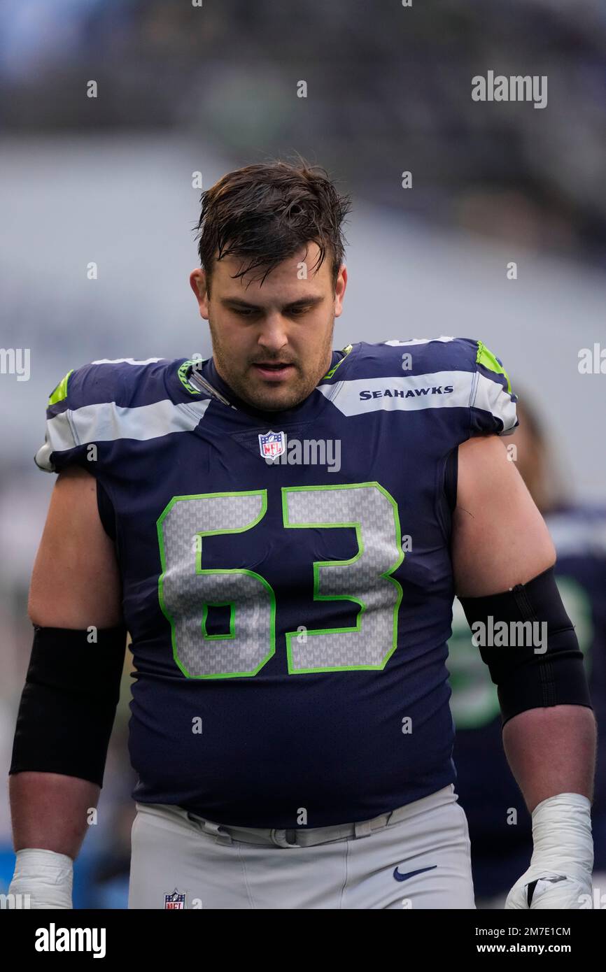 Seattle Seahawks guard Austin Blythe (63) walks off the field during an ...