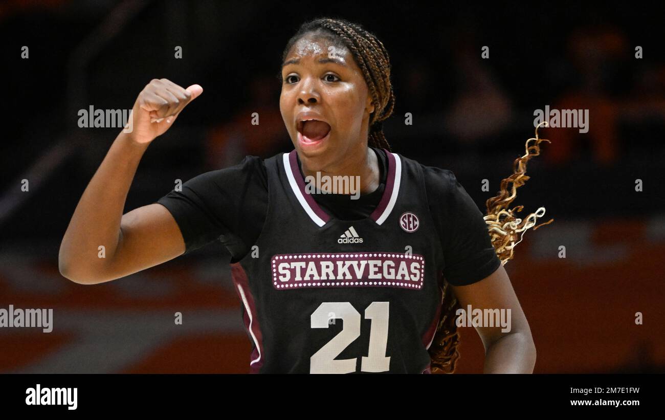 Mississippi State guard Debreasha Powe (21) plays against Tennessee ...