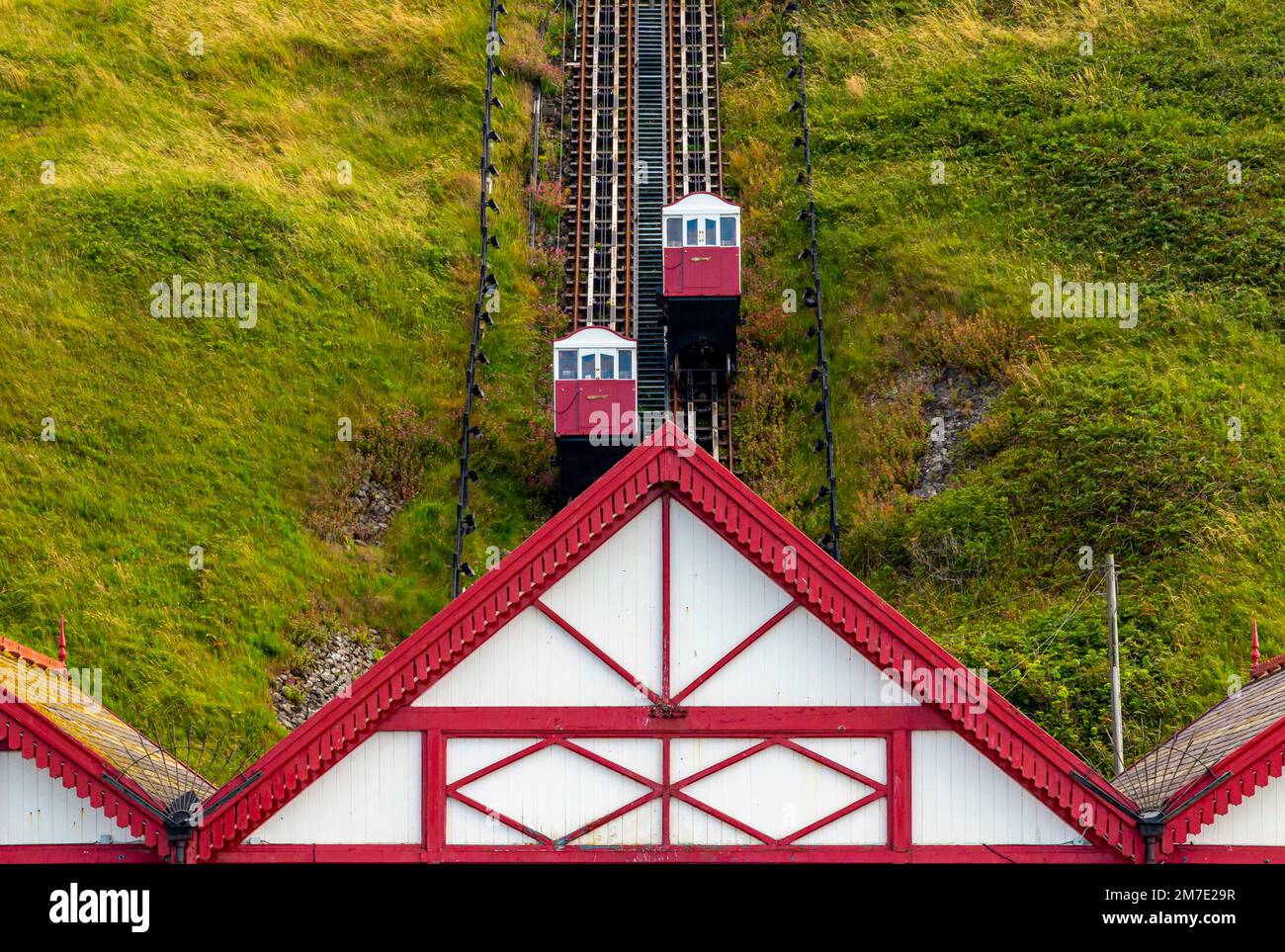 Saltburn Cliff Lift a funicular railway in Saltburn-by-the-Sea near ...