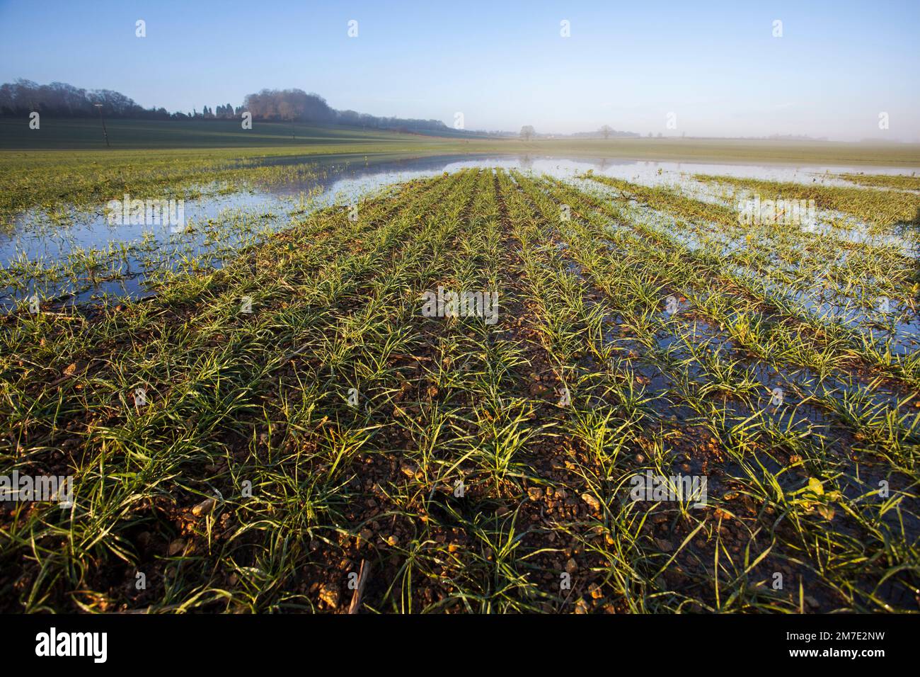 Flooded fields after very heavy rain in Gloucestershire, UK Stock Photo ...