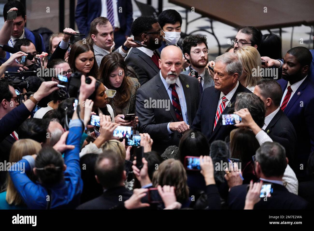 Rep. Chip Roy, R-Texas, center, Rep. Ralph Norman, R-S.C., Rep. Byron ...