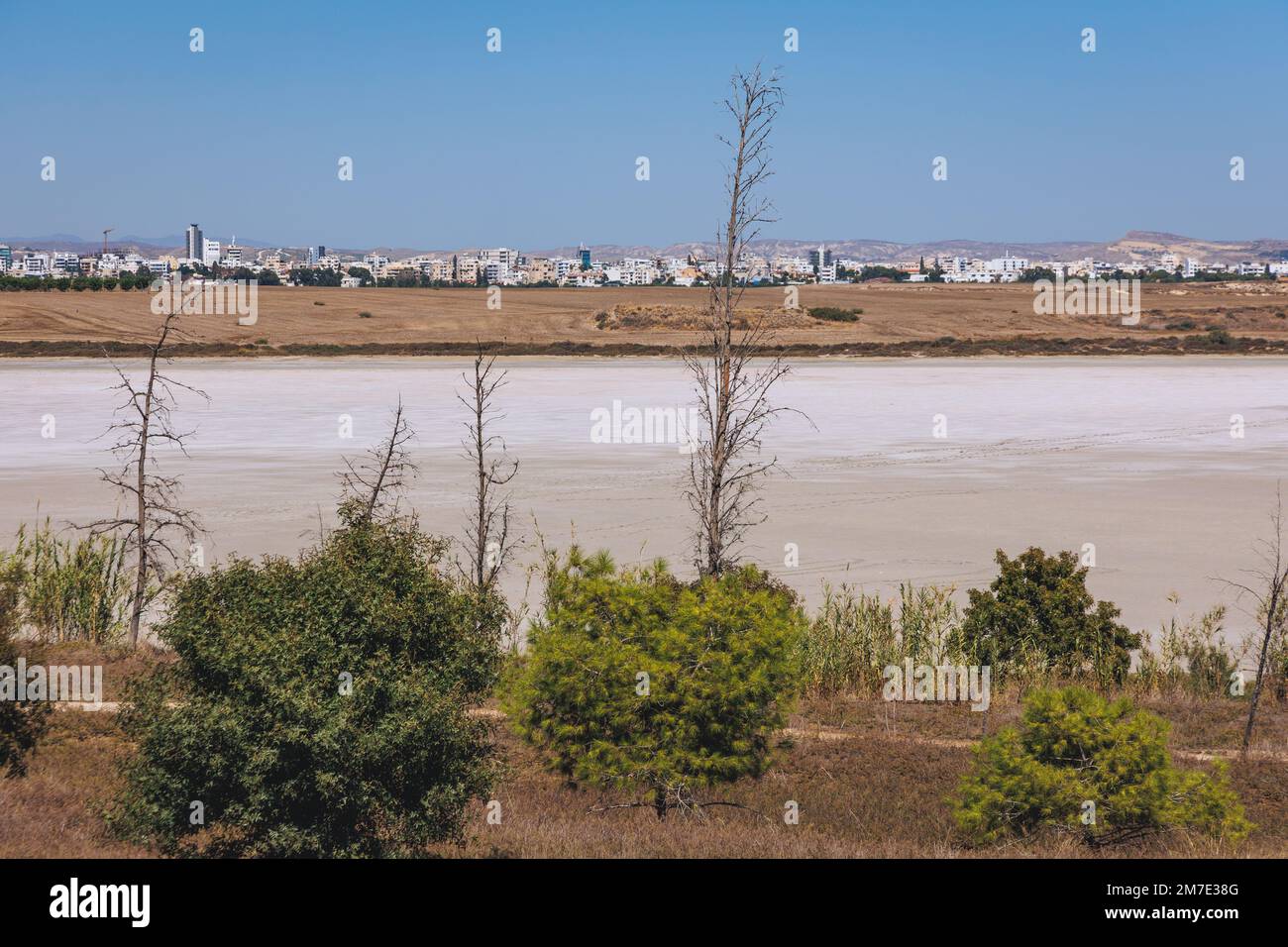 Larnaca Salt Lake also known as Akrotiri Salt Lake in Larnaca city ...