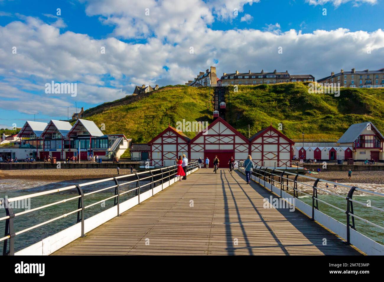 Saltburn Pier in Saltburn-by-the-Sea near Redcar in NorthYorkshire ...