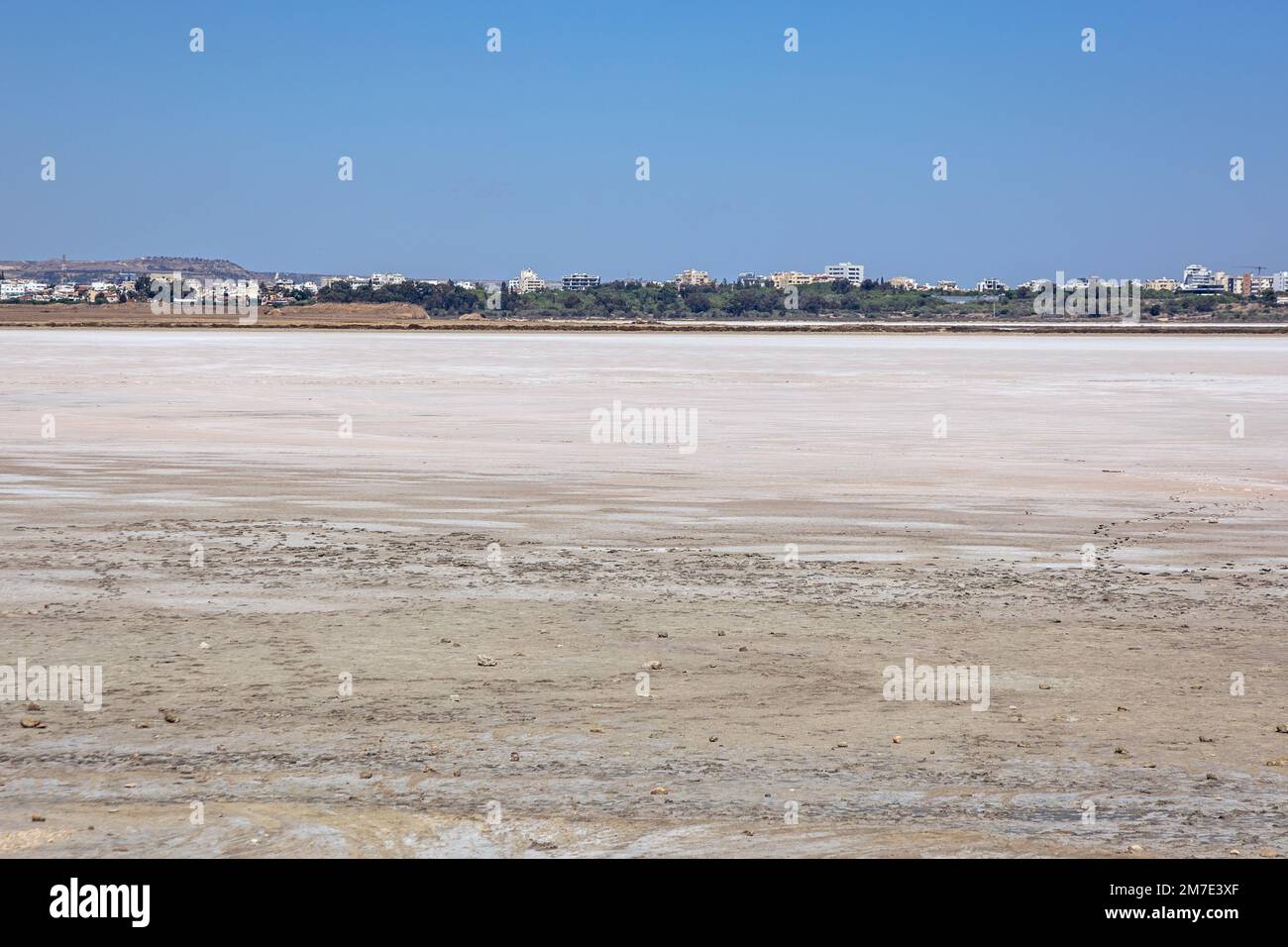 Larnaca Salt Lake in Larnaca city, Cyprus island country Stock Photo ...