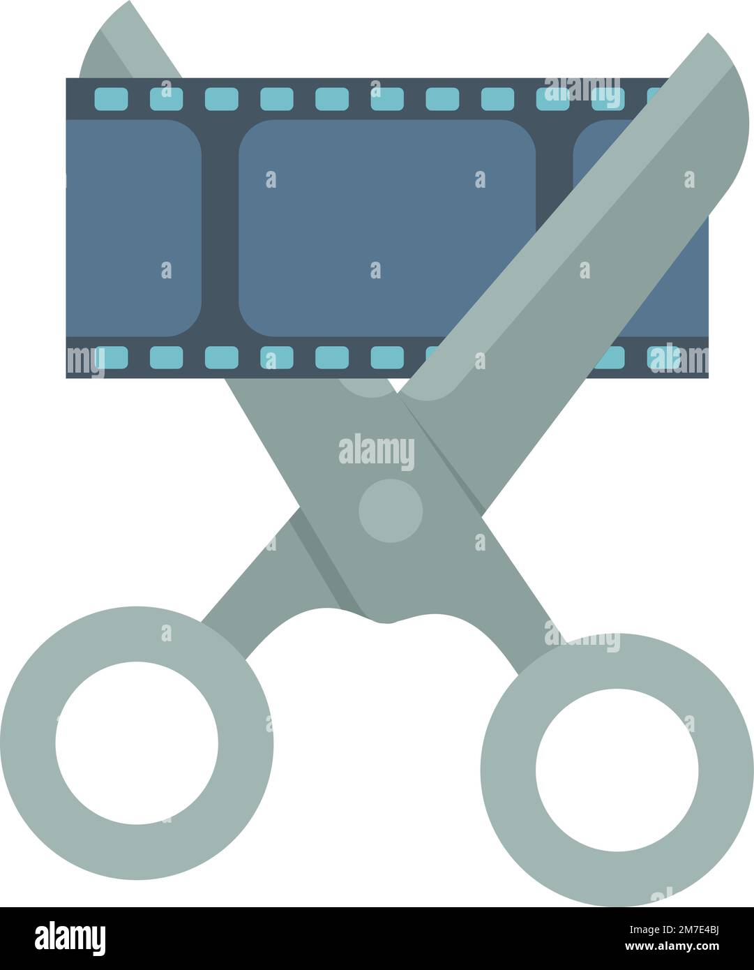 Cut movie icon flat vector. Montage film. Edit sound isolated Stock ...