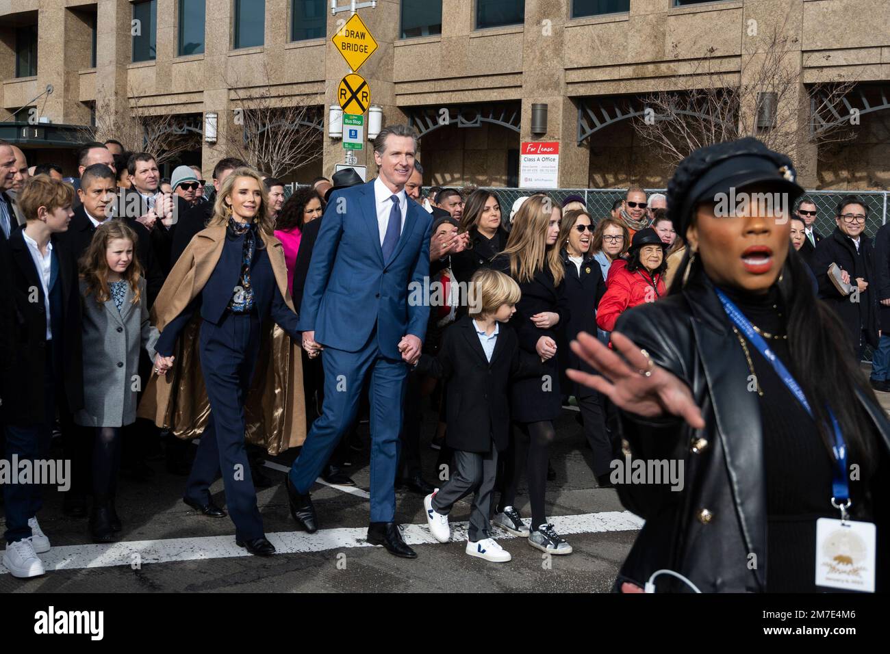 Governor Gavin Newsom with wife Jennifer Siebel Newsom and the first ...