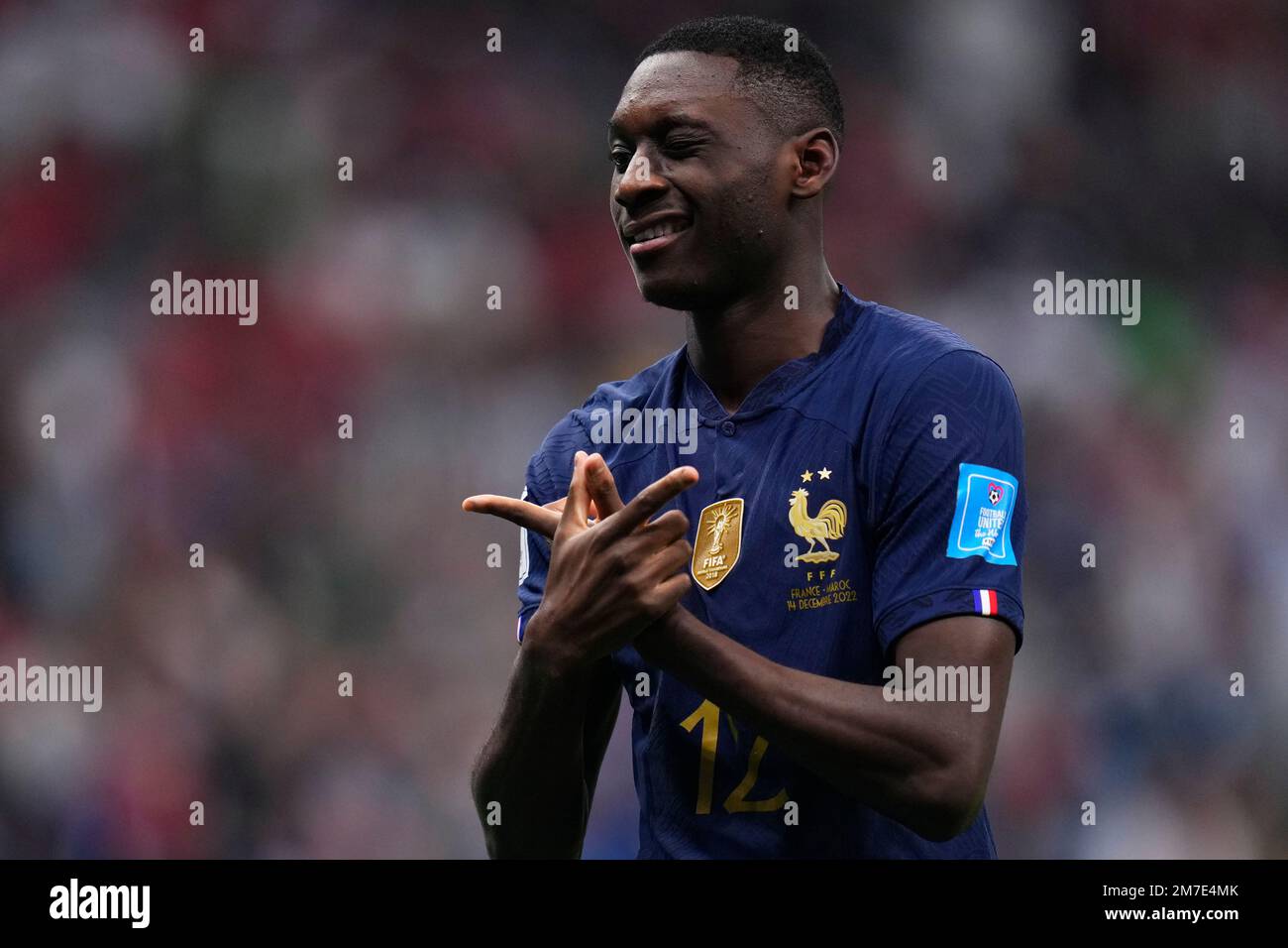 France's Randal Kolo Muani celebrates scoring his side's second goal ...