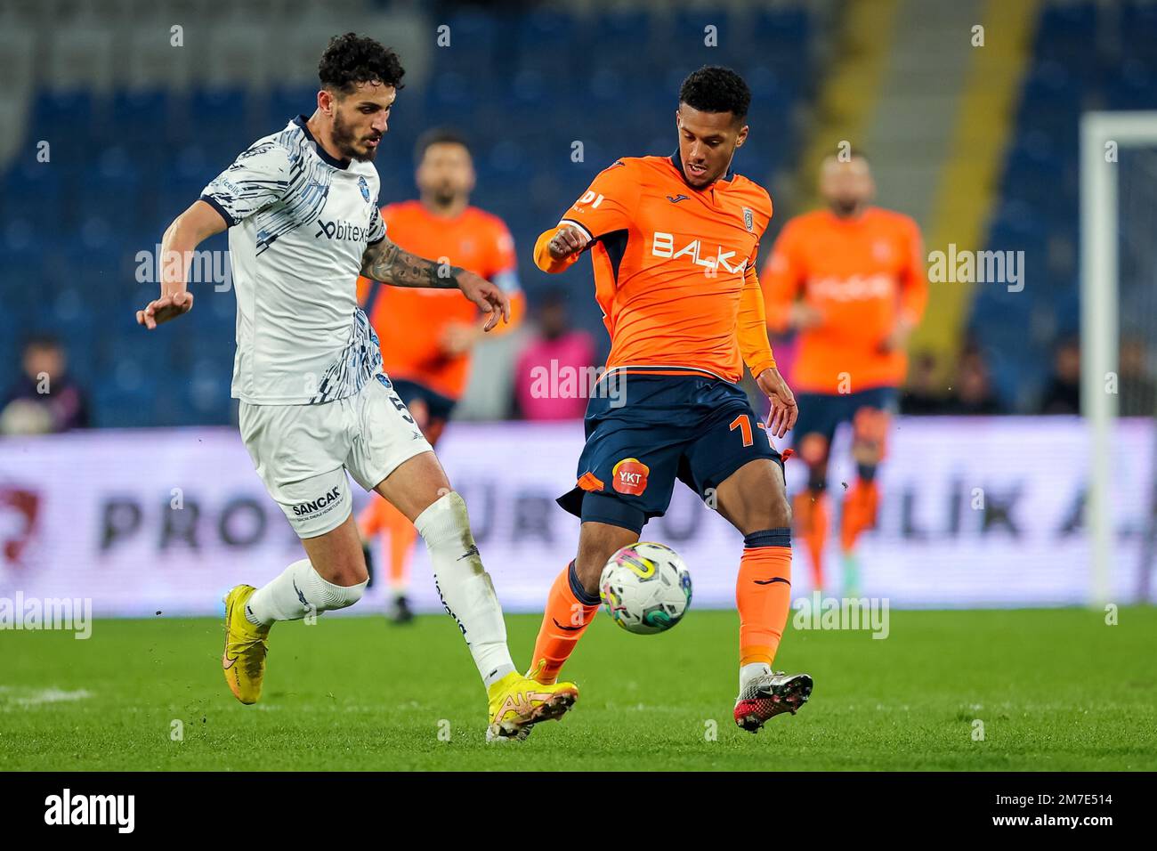 ISTANBUL, TURKEY - JANUARY 9: Samet Akaydin of Adana Demirspor AS and ...