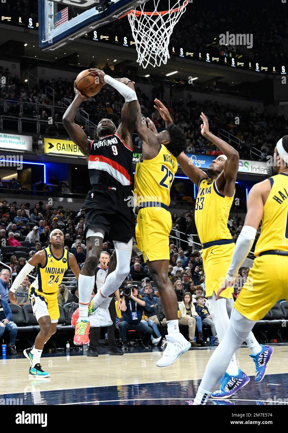 Portland Trail Blazers forward Jerami Grant (9) shoots in front of ... Portland Trail Blazers forward Jerami Grant (9) shoots in front of ...