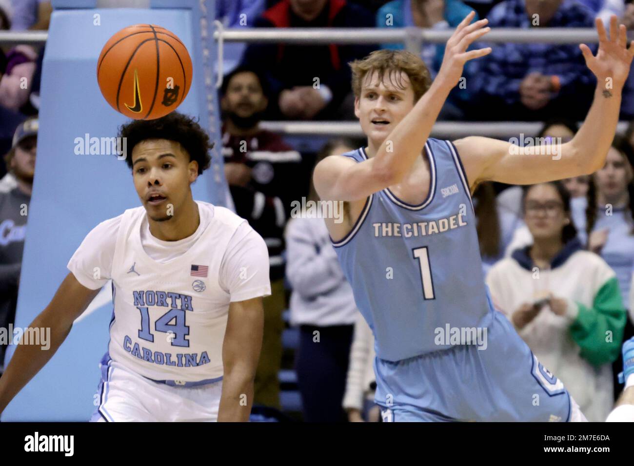 Citadel forward Stephen Clark (1) and North Carolina forward Puff ...