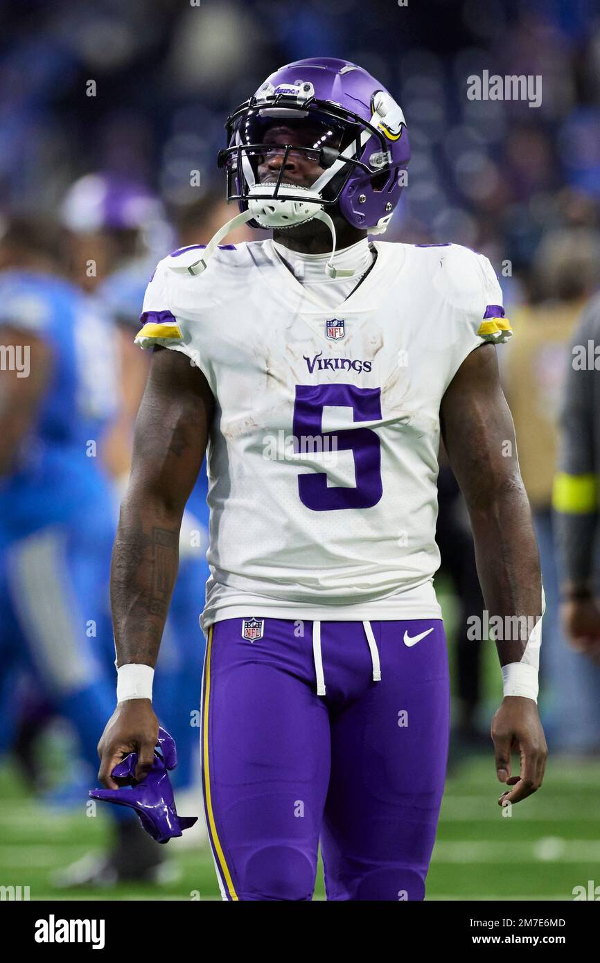 Minnesota Vikings wide receiver Jalen Reagor (5) walks off the field ...