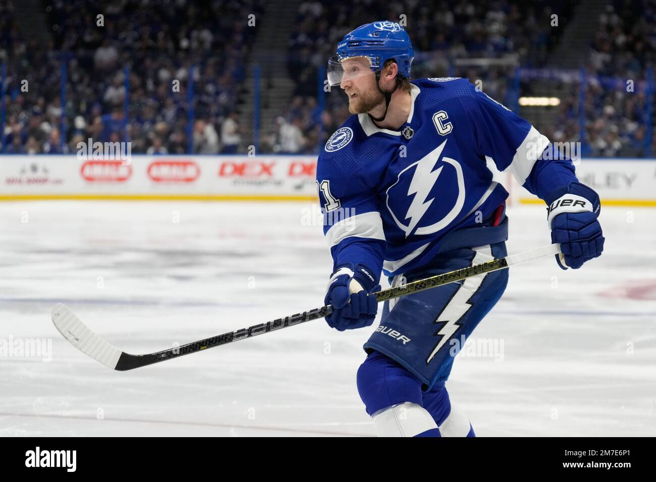 Tampa Bay Lightning center Steven Stamkos (91) against the Seattle ...
