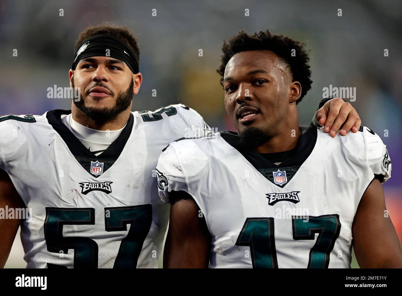 Philadelphia Eagles linebacker T.J. Edwards (57) and Philadelphia ...