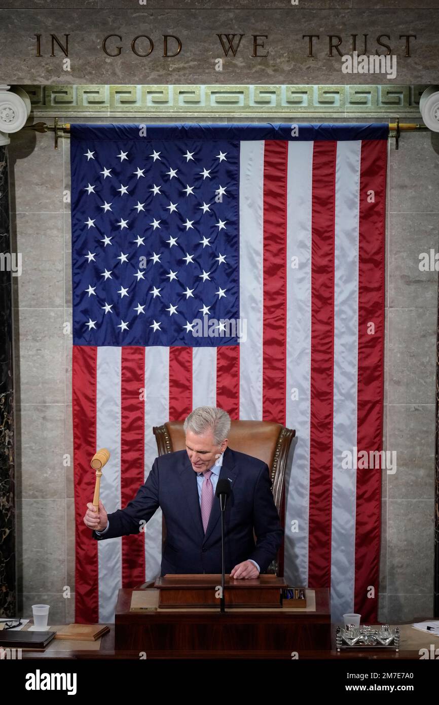 House Speaker Kevin McCarthy of Calif., gavels the House to adjournment ...