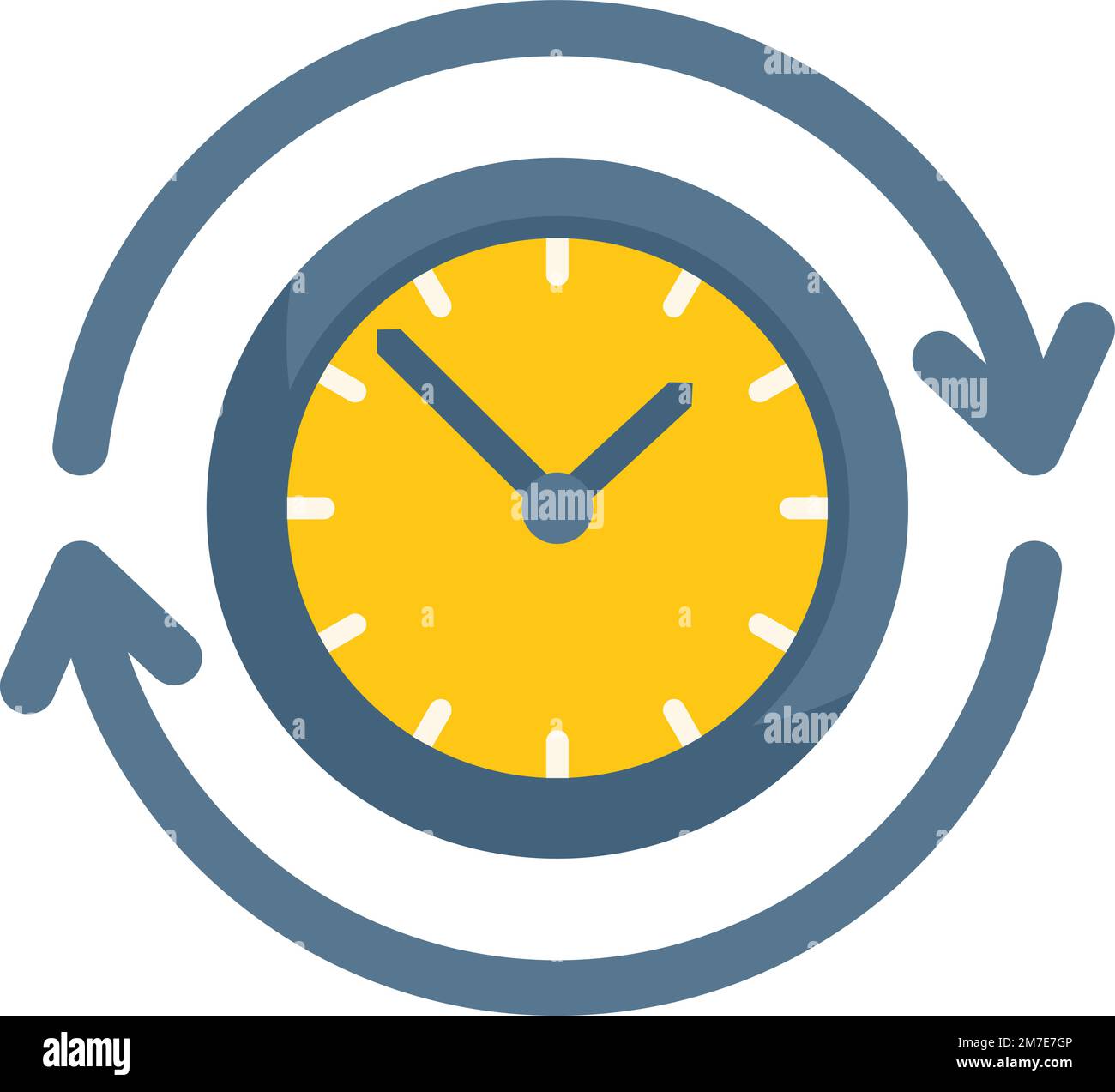 Time control icon flat vector. Project clock. Timer manager isolated ...