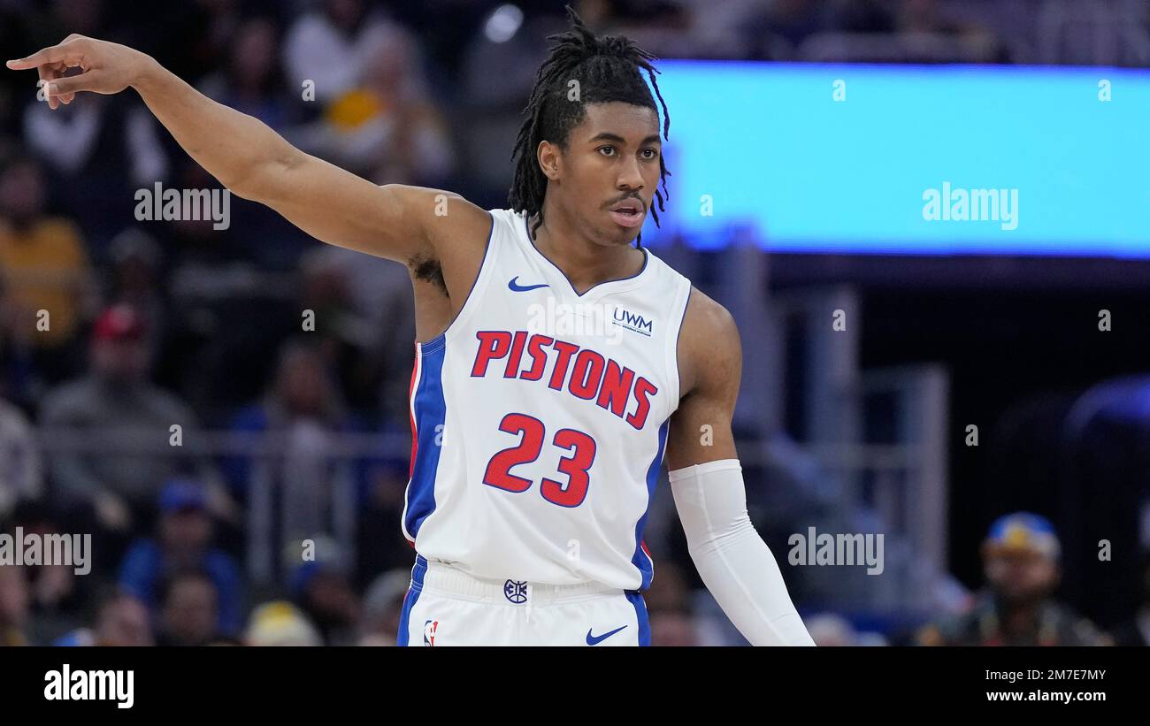 Detroit Pistons guard Jaden Ivey (23) during an NBA basketball game ...