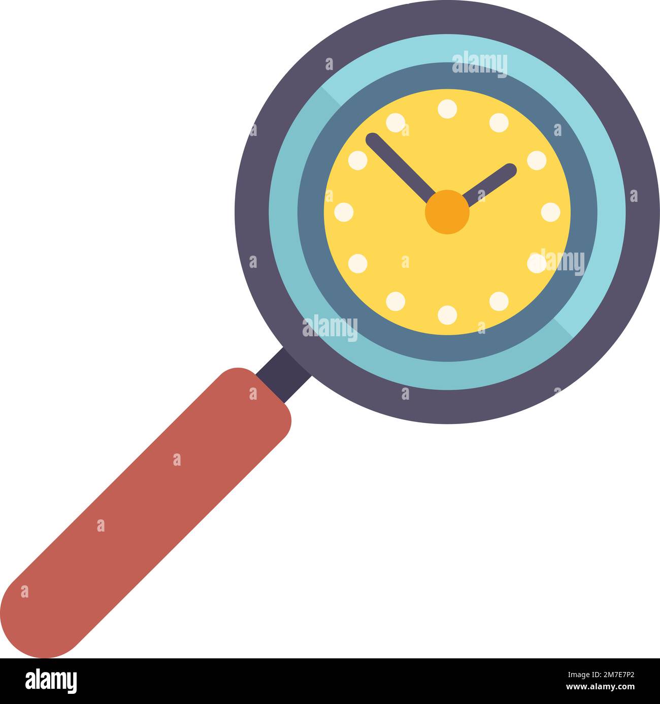 Time search control icon flat vector. Work project. Timer watch ...