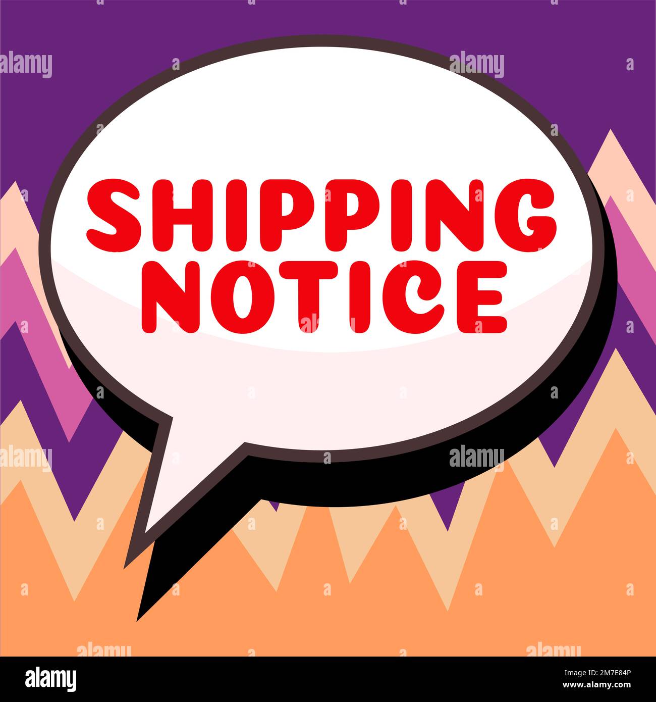 Text caption presenting Shipping Notice. Word for ships considered ...