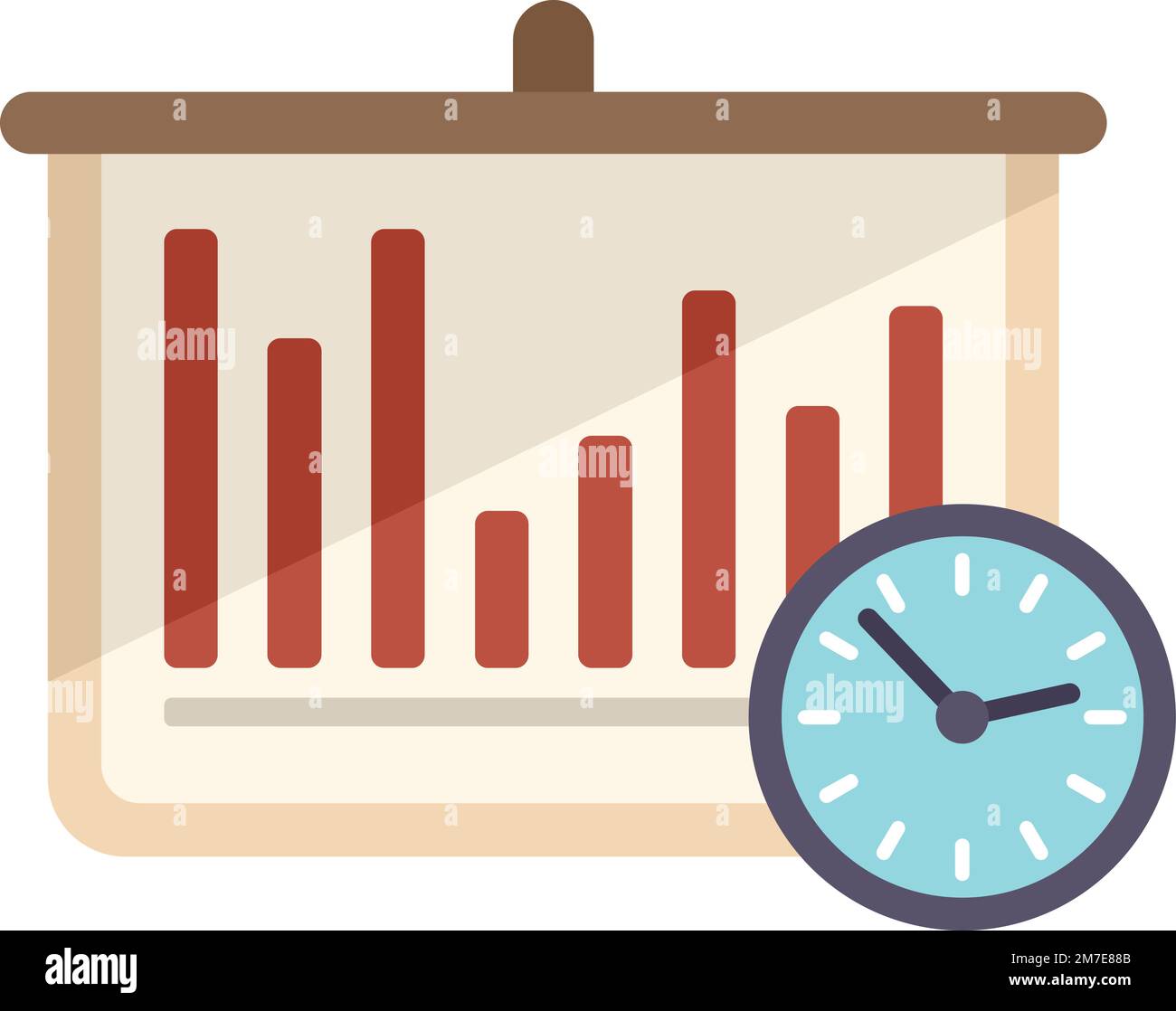 Banner timer icon flat vector. Clock project. Task control isolated ...