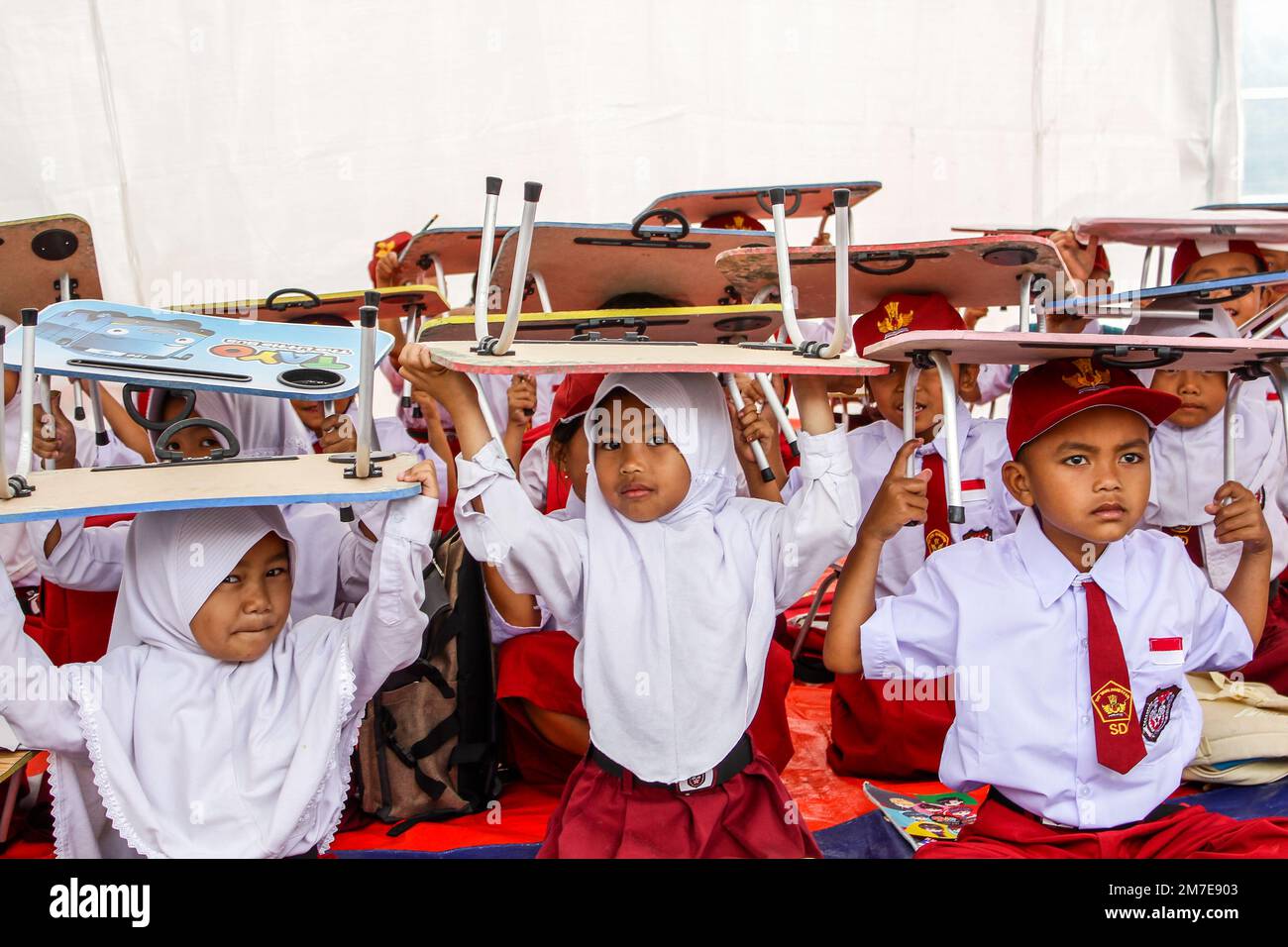 Cianjur, West Java, Indonesia. 9th Jan, 2023. Students attend school in ...