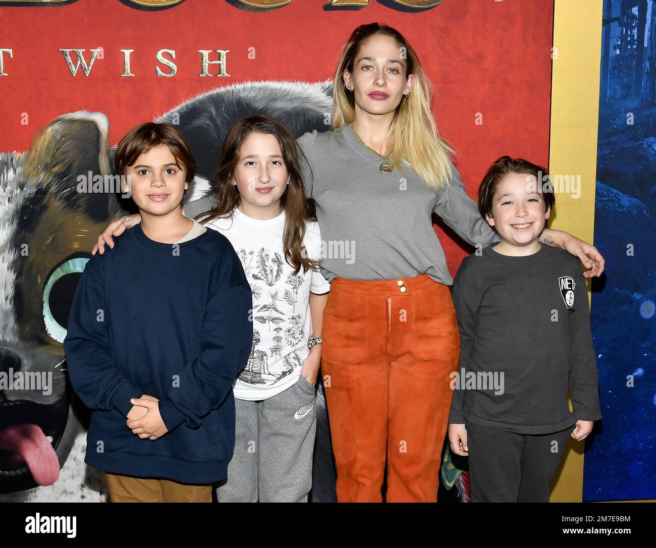 Jemima Kirke and her children attend the premiere of "Puss in Boots ...