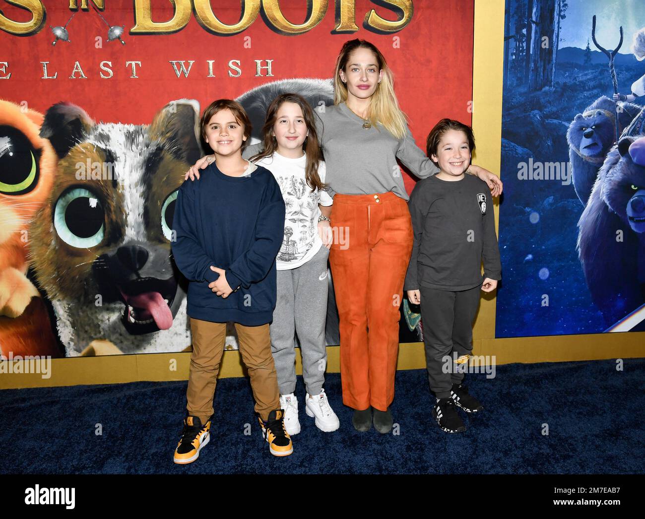 Jemima Kirke and her children attend the premiere of "Puss in Boots ...