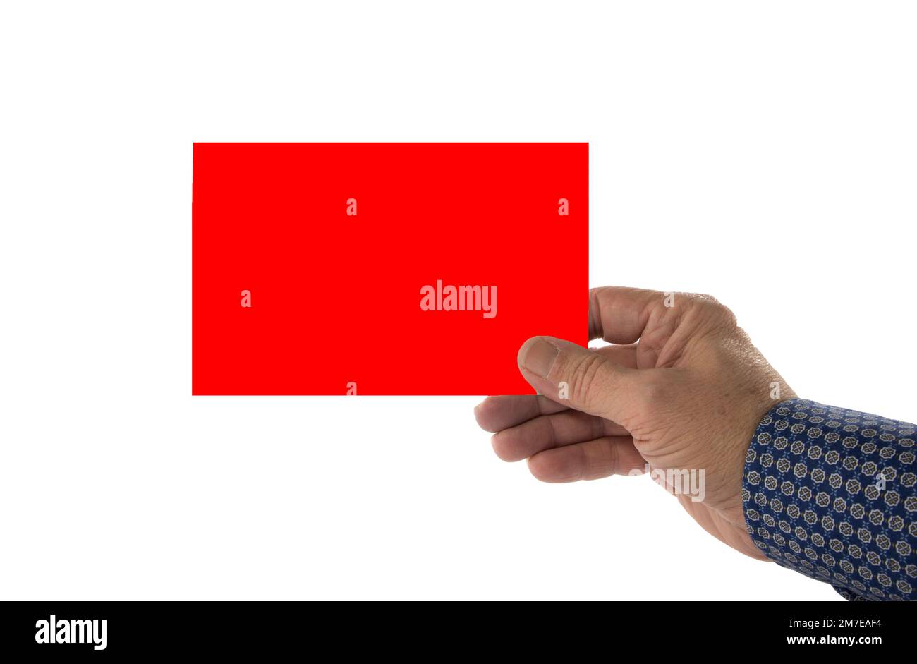 Hand holding blank plain card Stock Photo - Alamy