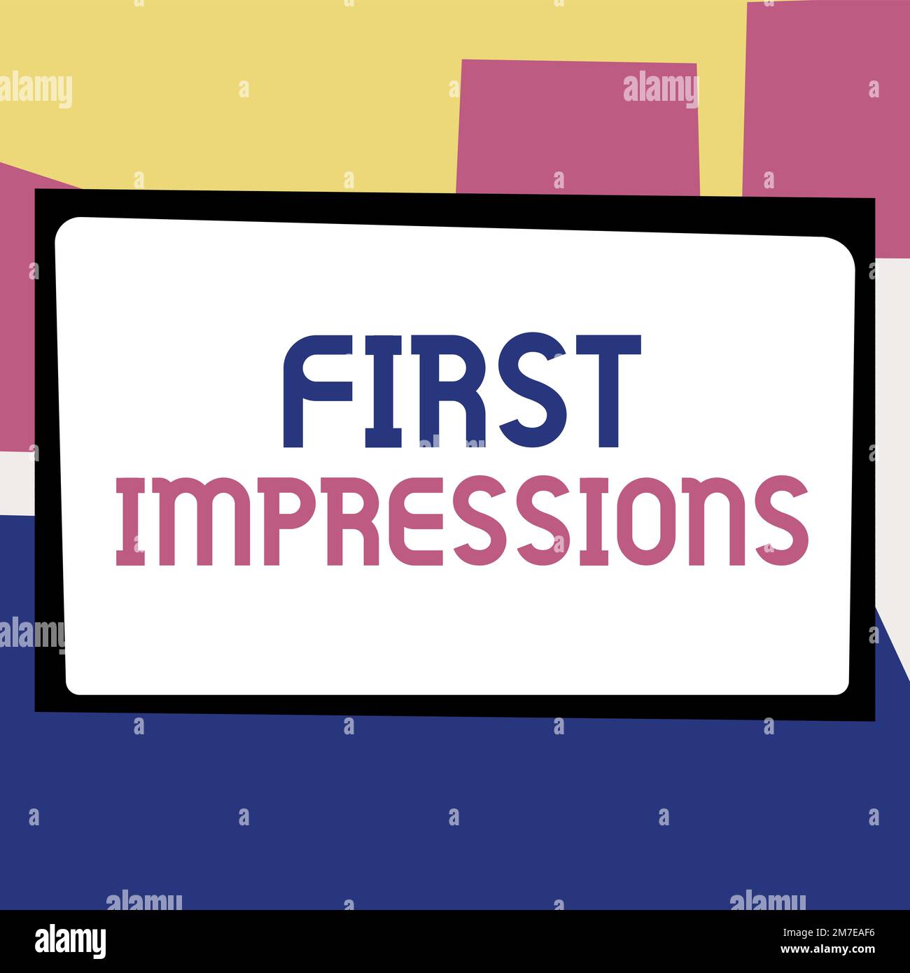 Text caption presenting First Impressions. Business approach What a ...
