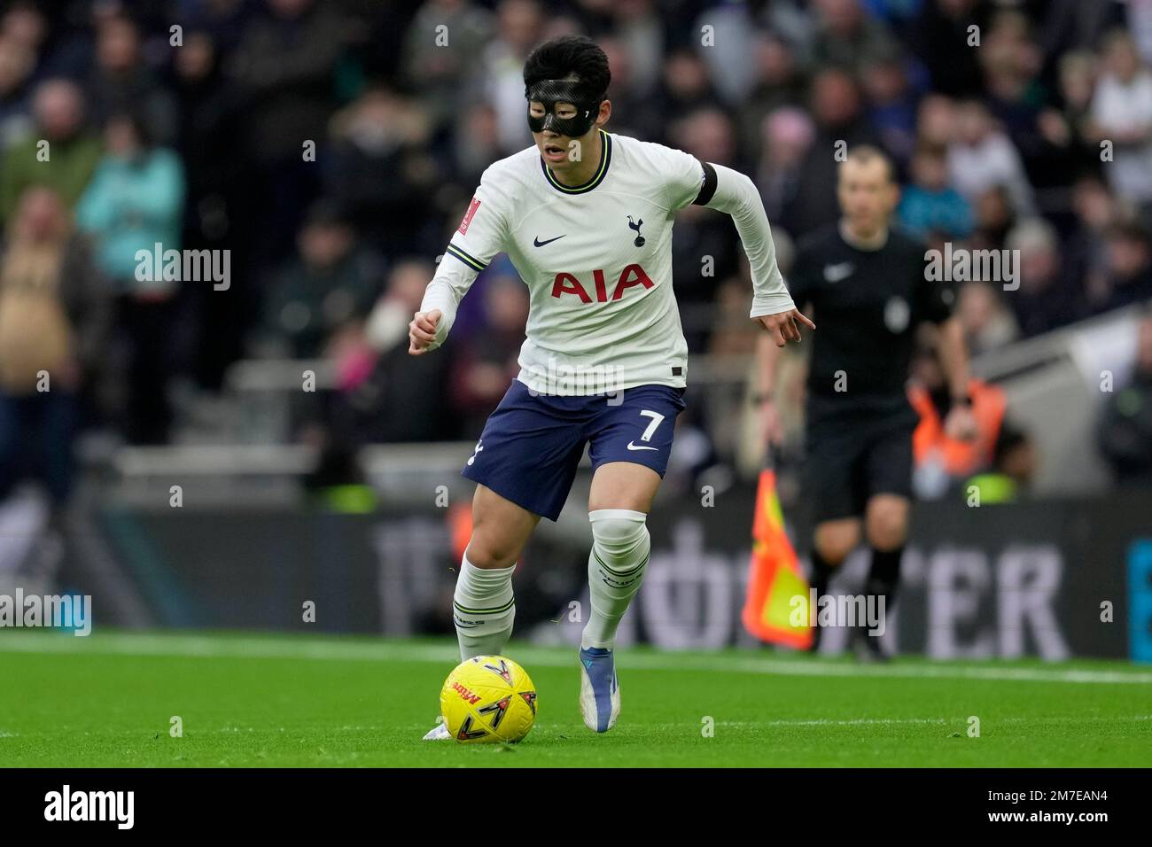 Tottenham's Son Heung-min controls the ball during the English FA Cup ...