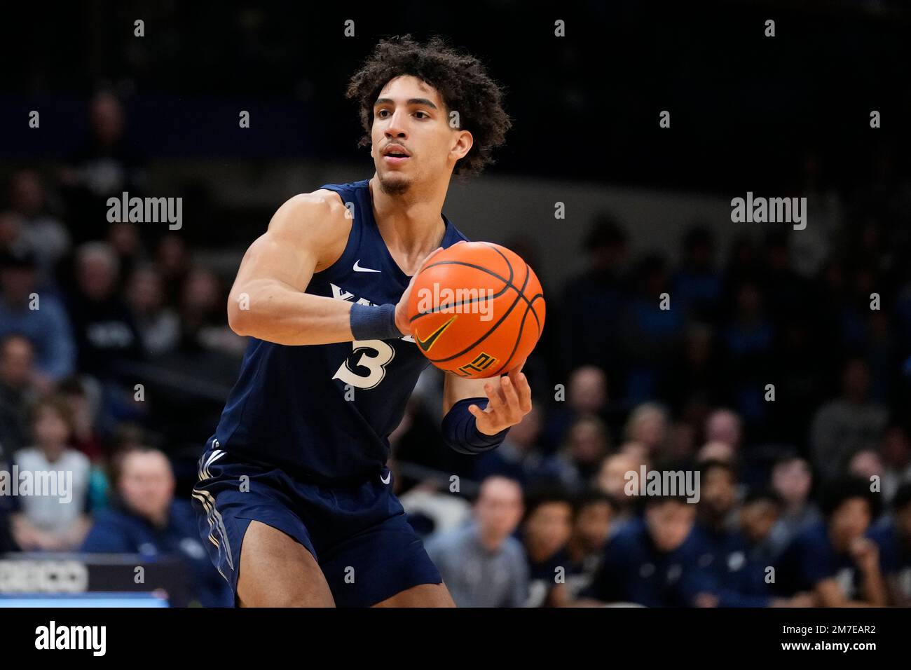 Xavier's Colby Jones plays during an NCAA college basketball game ...