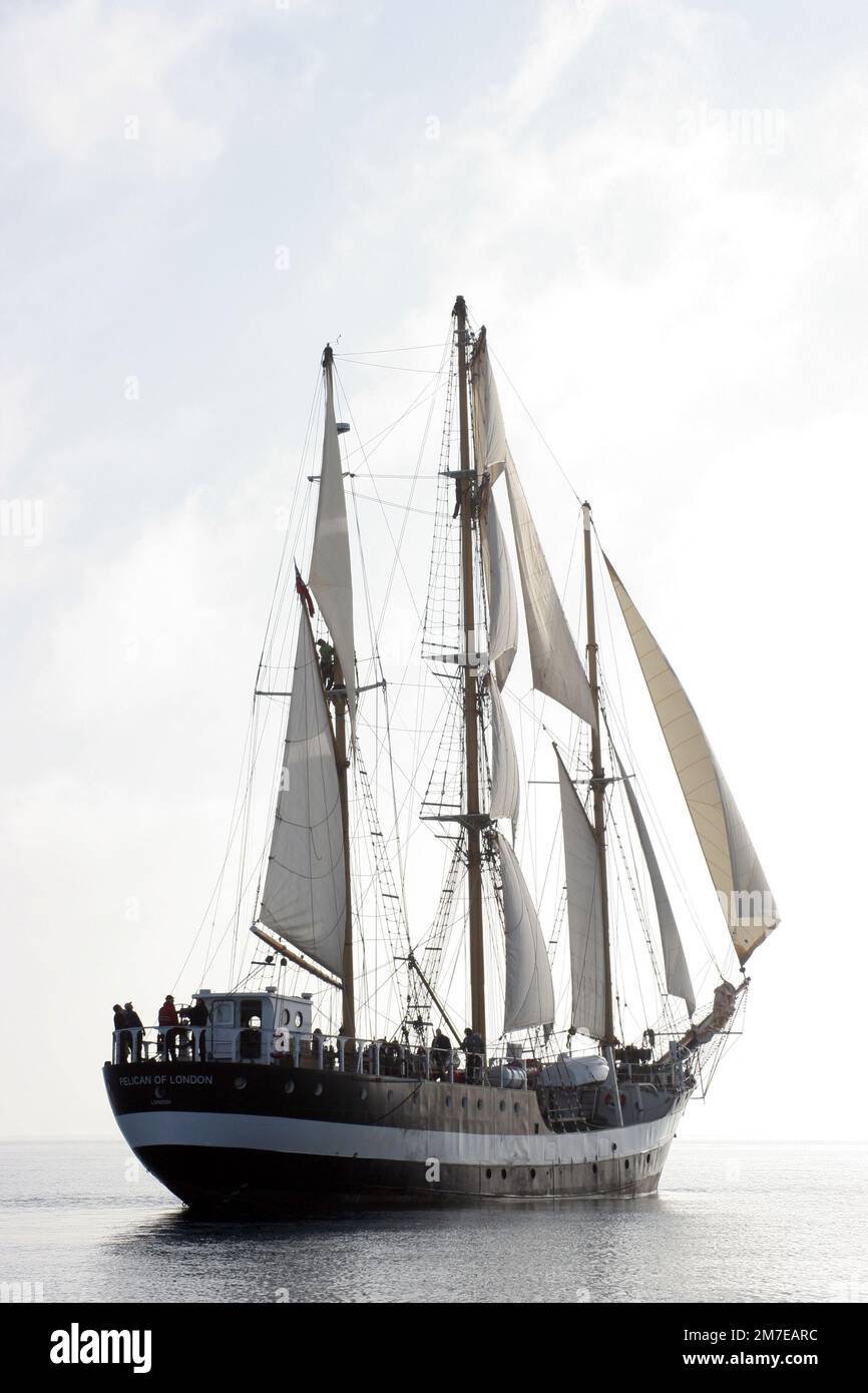 British tall ship Pelican, Weymouth Bay, 2007 Stock Photo - Alamy