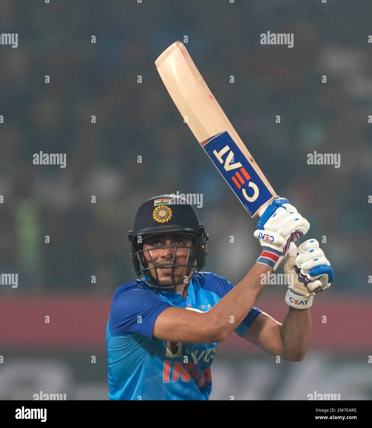 India's Shubman Gill bats during the third Twenty20 cricket match ...