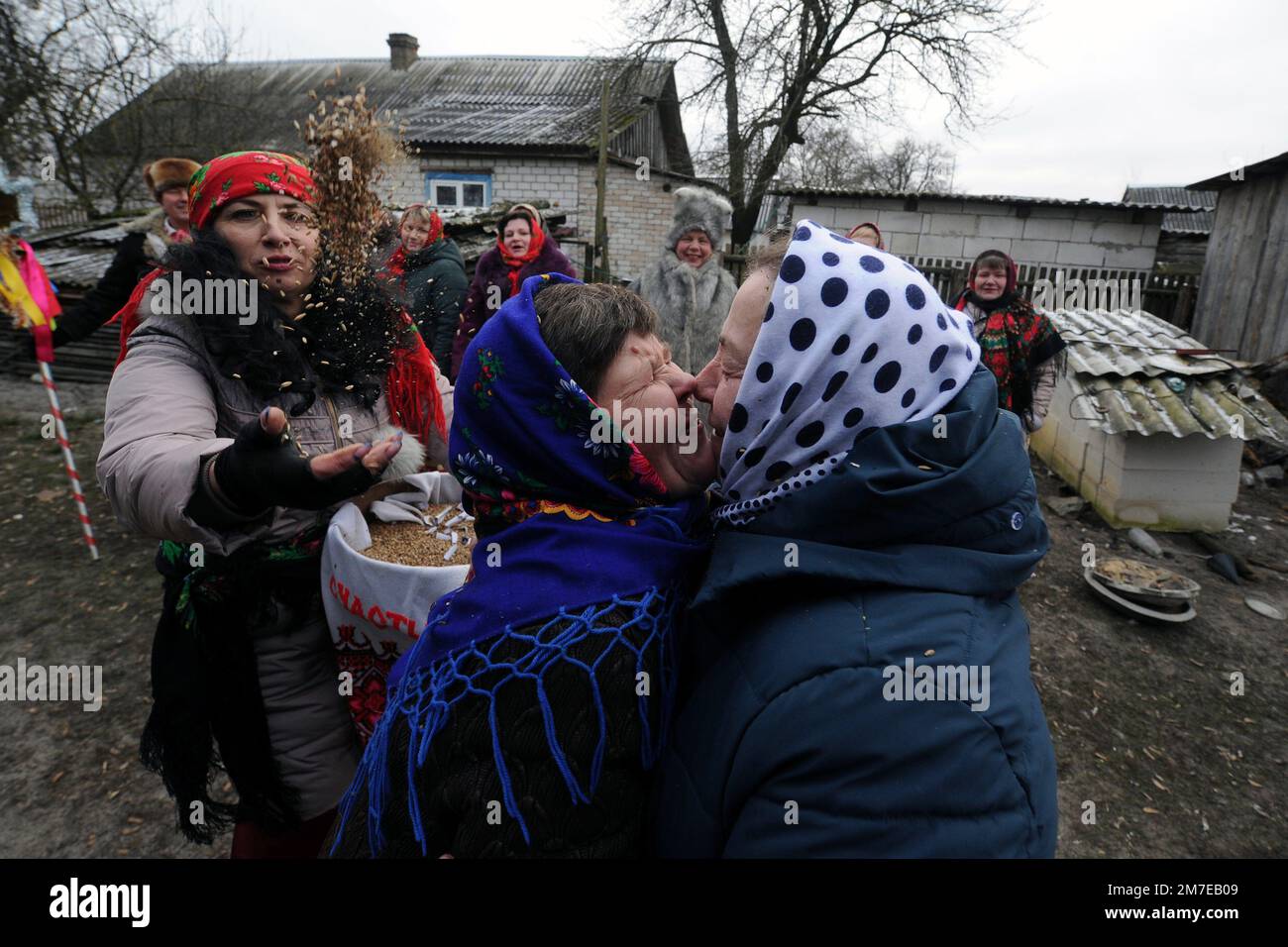 Actors perform during celebration of Orthodox Christmas and a Pull the ...