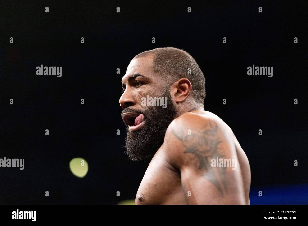 Steven Nelson approaches James Ballard, not pictured, during a light ...