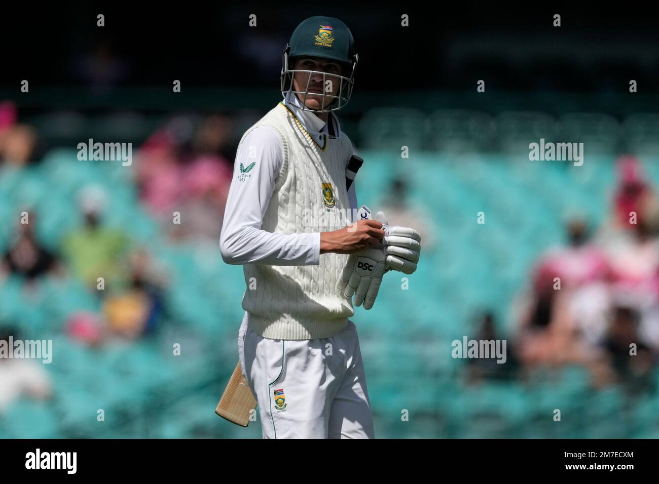 South Africa's Marco Jansen walks off after he is caught out by ...