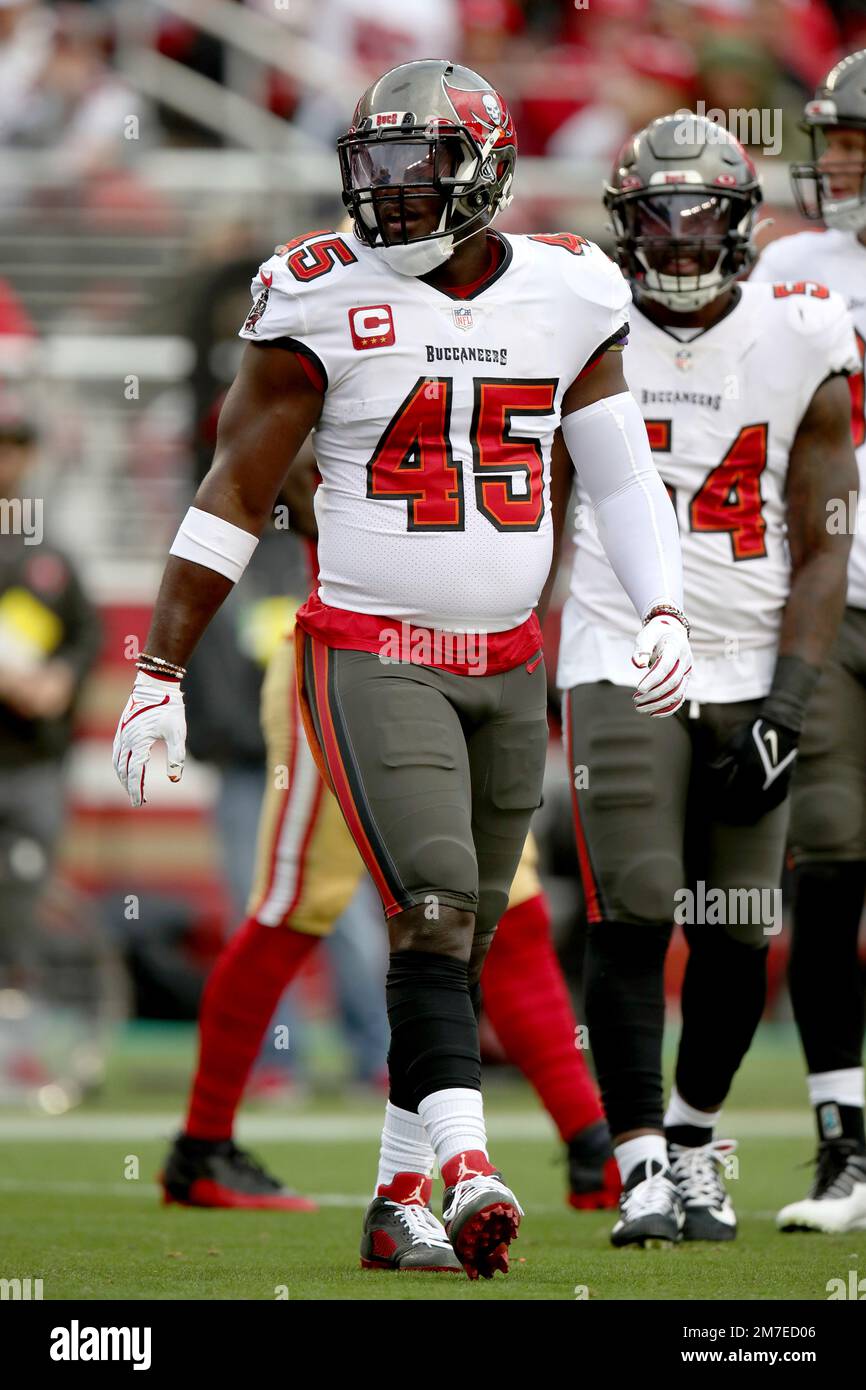 Tampa Bay Buccaneers linebacker Devin White (45) on the field during an ...