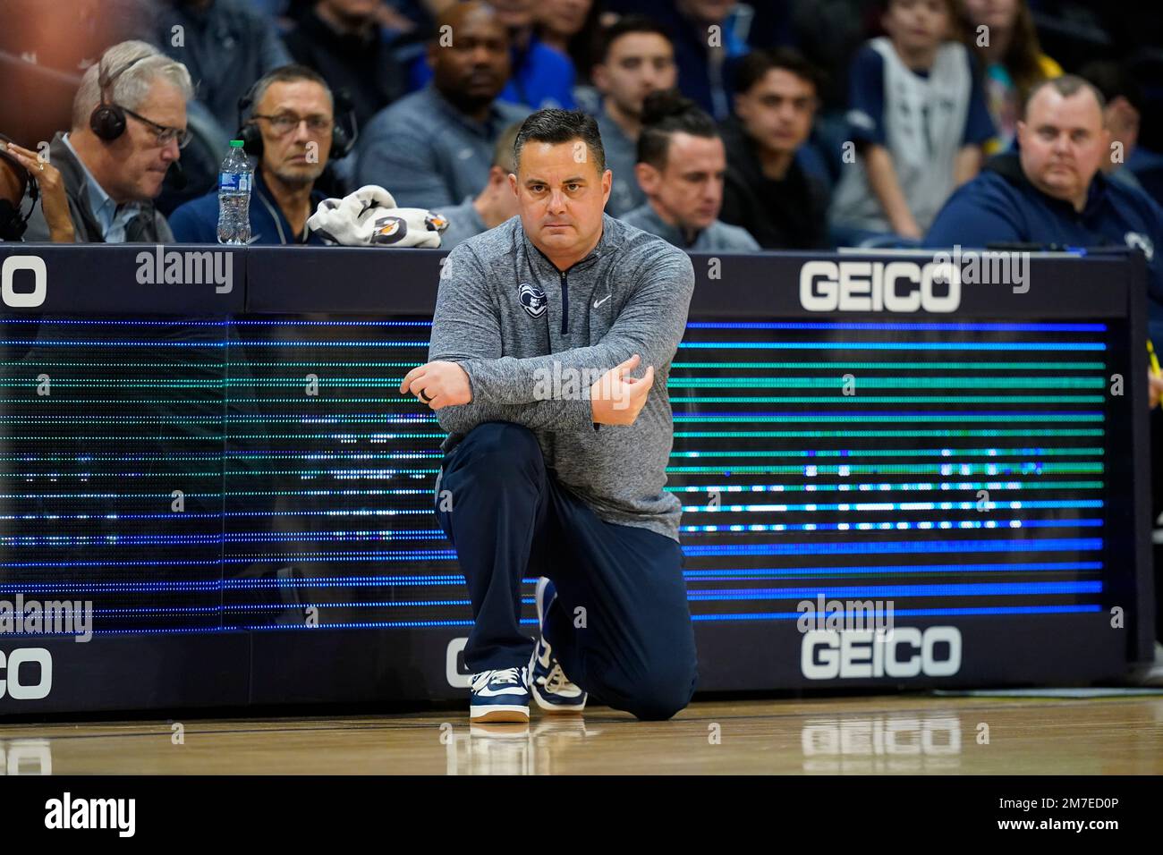 Xavier head coach Sean Miller watches during an NCAA college basketball ...